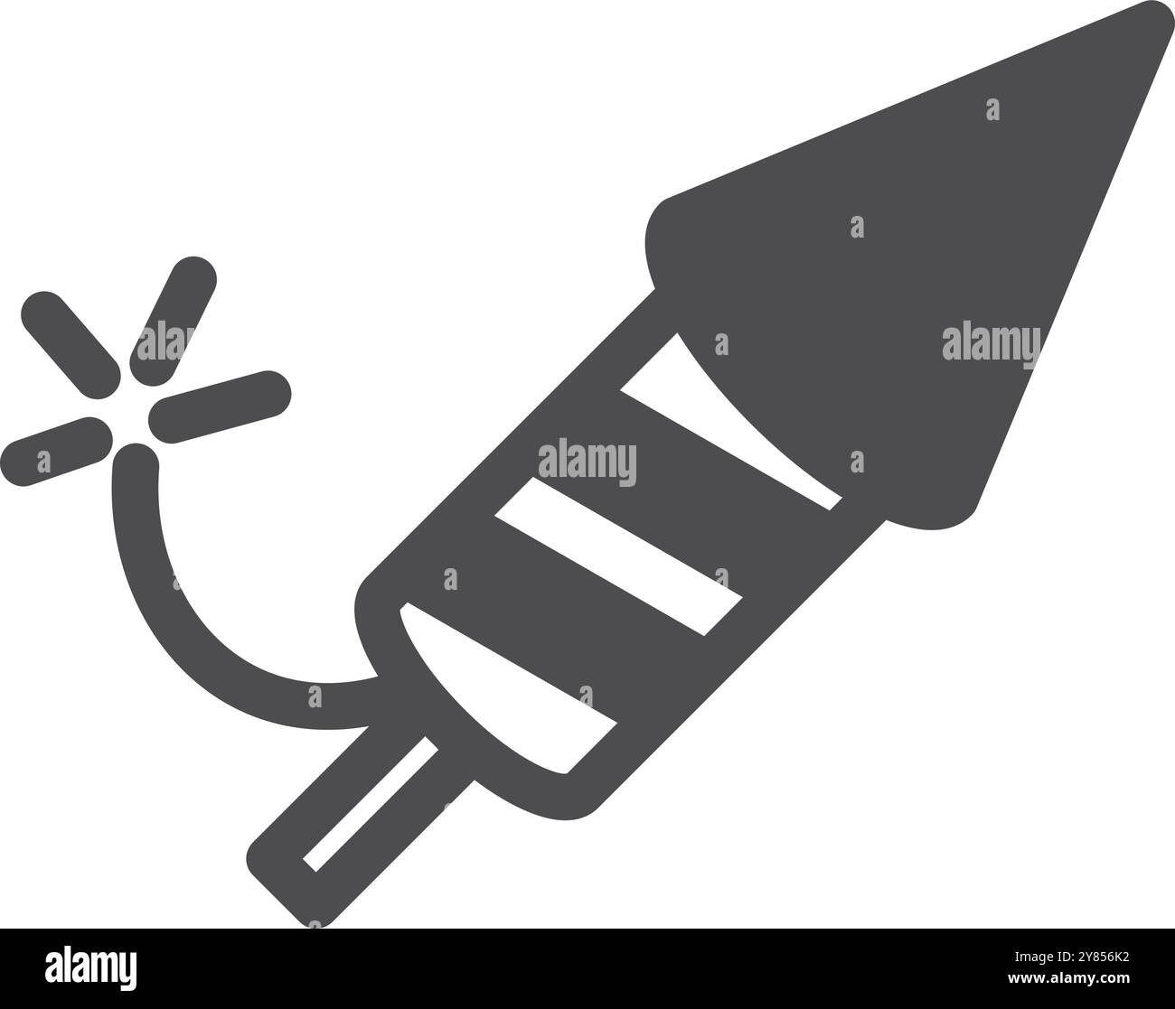 Fire cracker black icon. Party explosive symbol Stock Vector Image ...