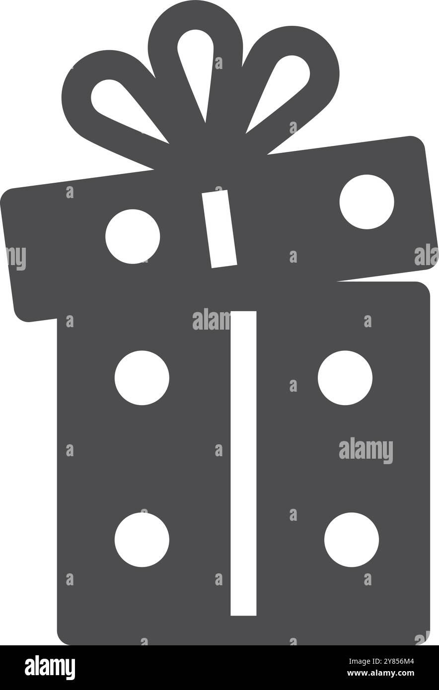 Gift box black icon. Present wrapped symbol Stock Vector Image & Art ...