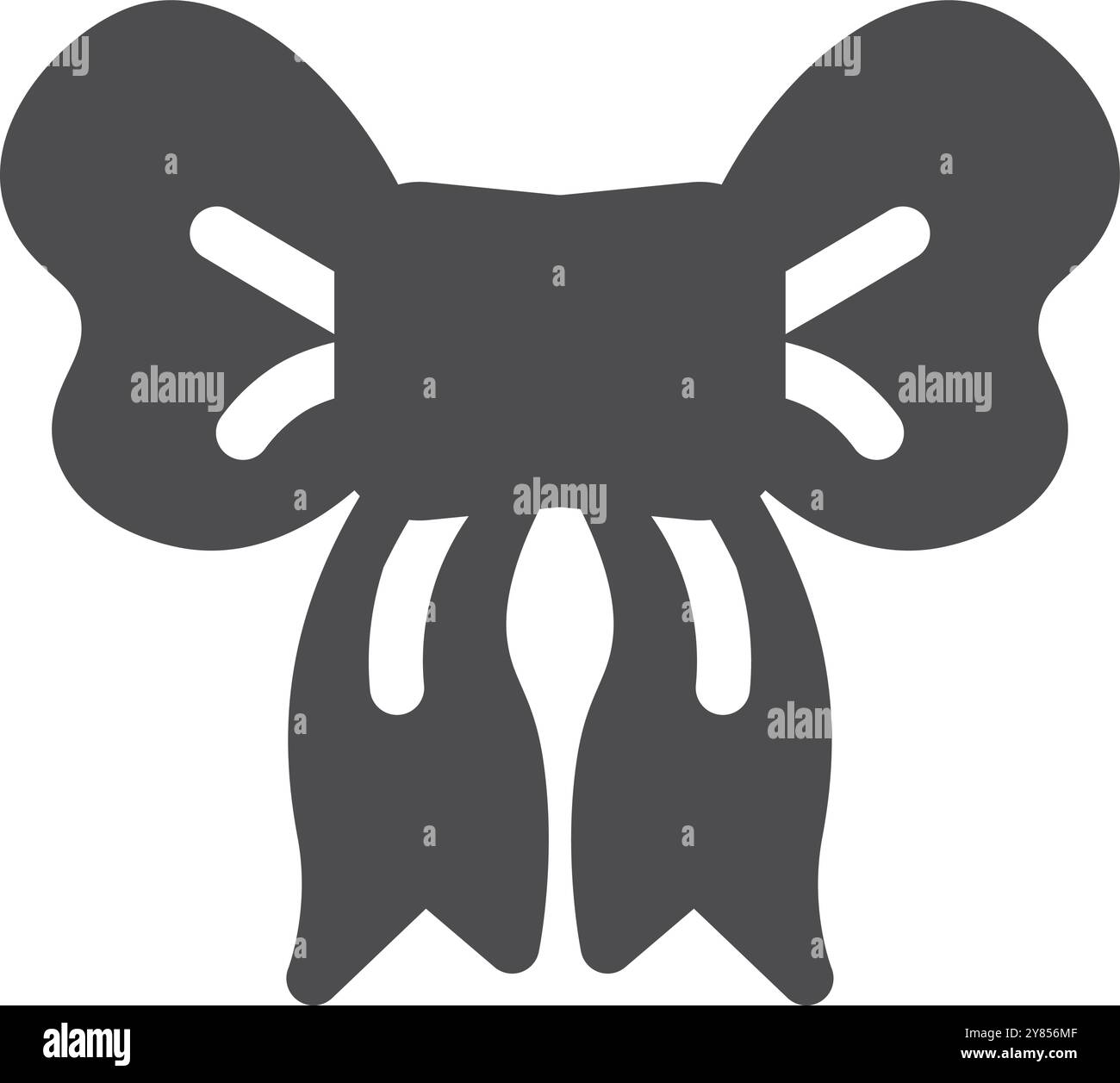 Gift bow black icon. Decorative ribbon symbol Stock Vector Image & Art ...