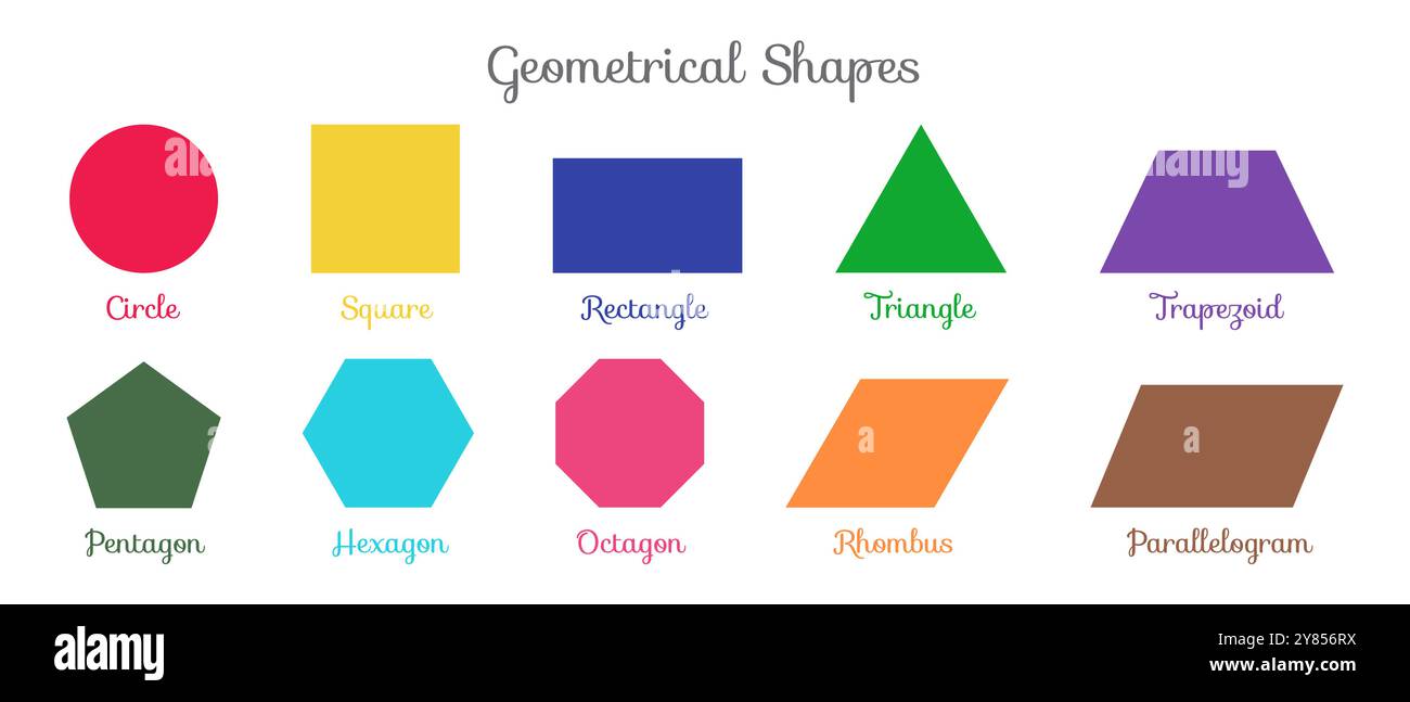 Colorful Geometrical Shapes Illustration with Circle, Square Rectangle ...