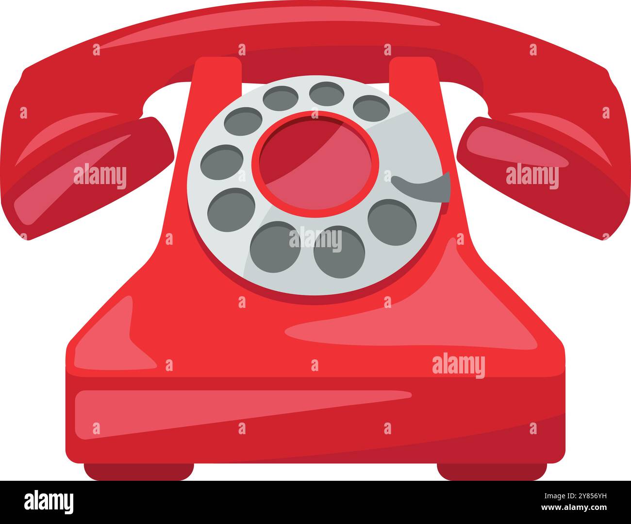 Red disk phone. Retro technology cartoon symbol Stock Vector Image ...