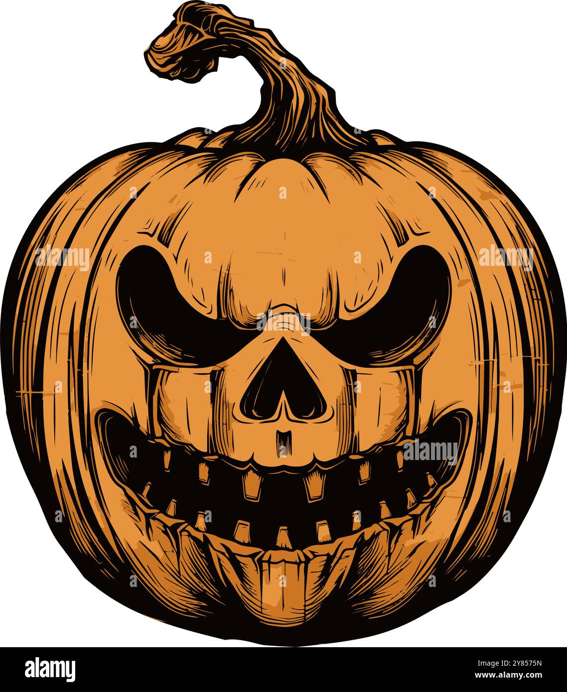 Scary pumpkin spooky horror element vector image Scary pumpkin spooky ...