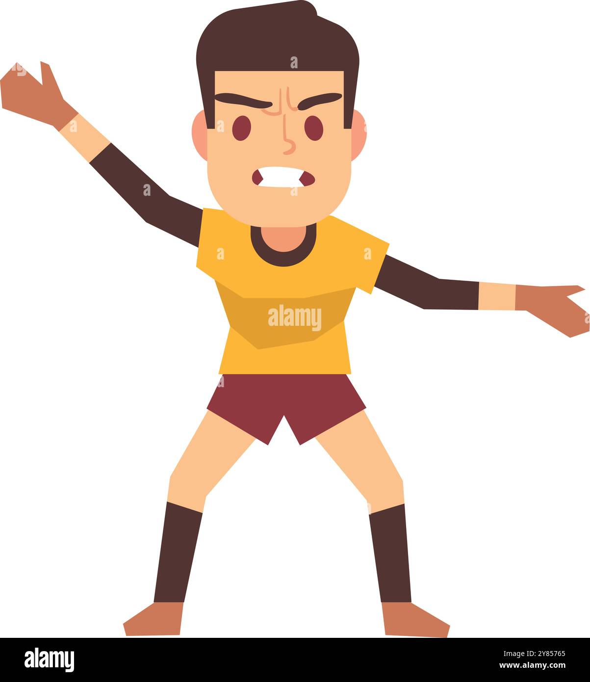 Soccer goalkeeper cartoon character. Football player in uniform Stock ...