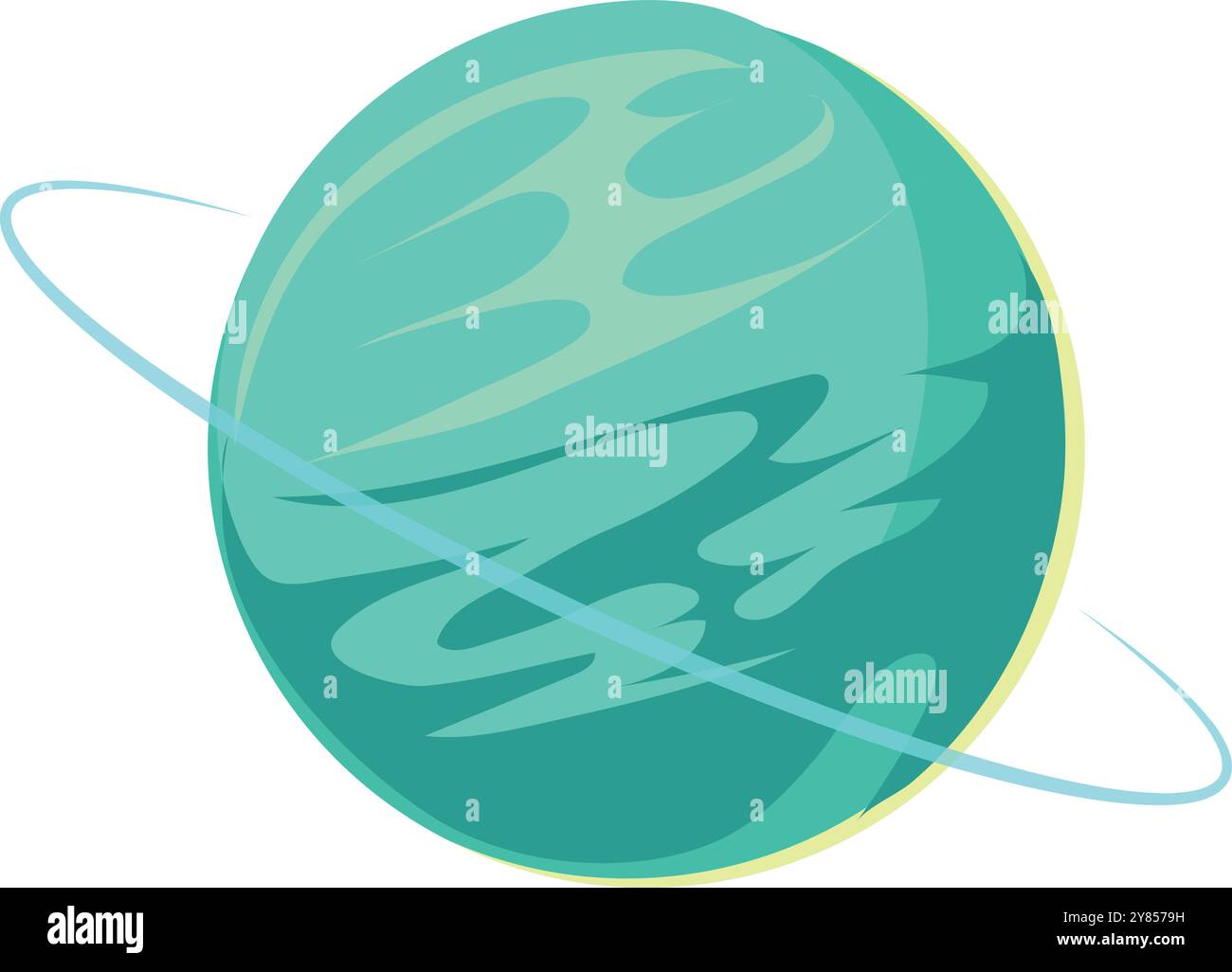 Uranus cartoon icon. Solar system planet illustration isolated on white ...