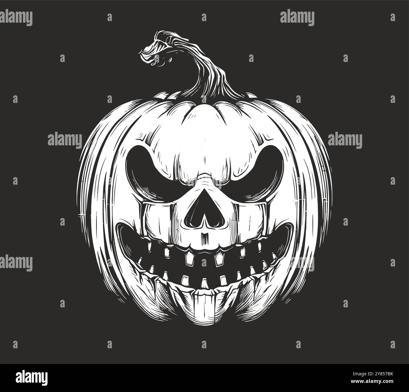 Scary pumpkin spooky horror element vector image Scary pumpkin spooky ...