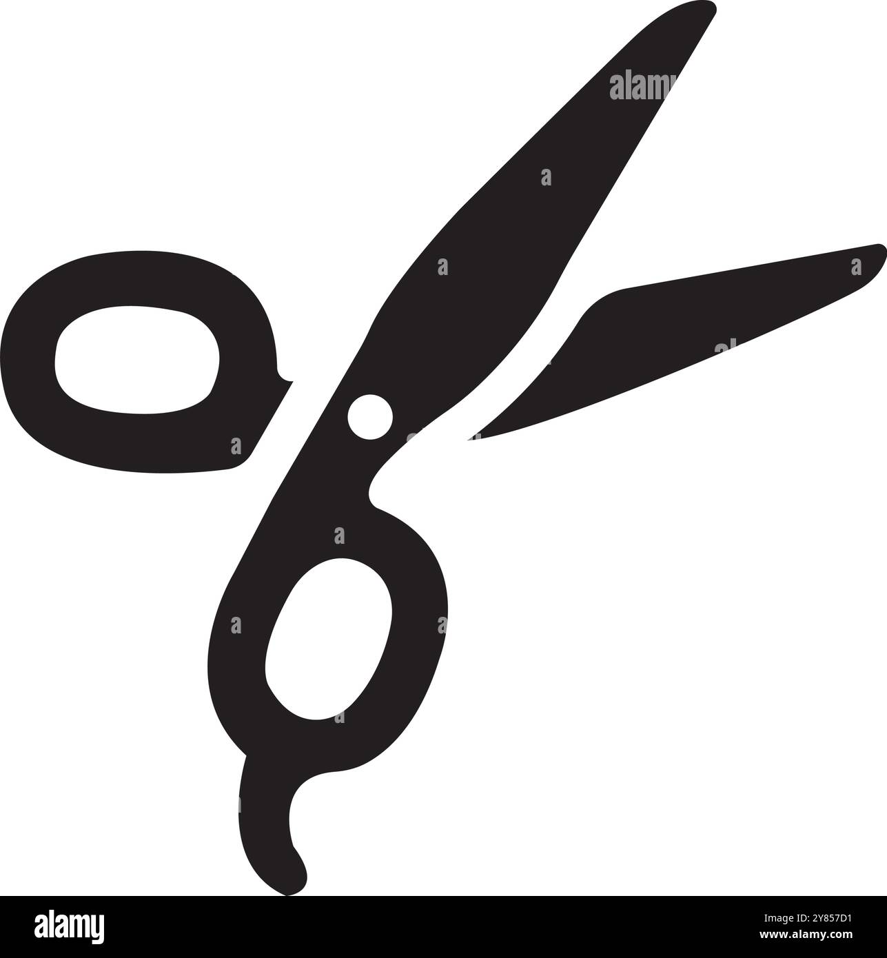 Simple black white scissors cartoon hi-res stock photography and images ...