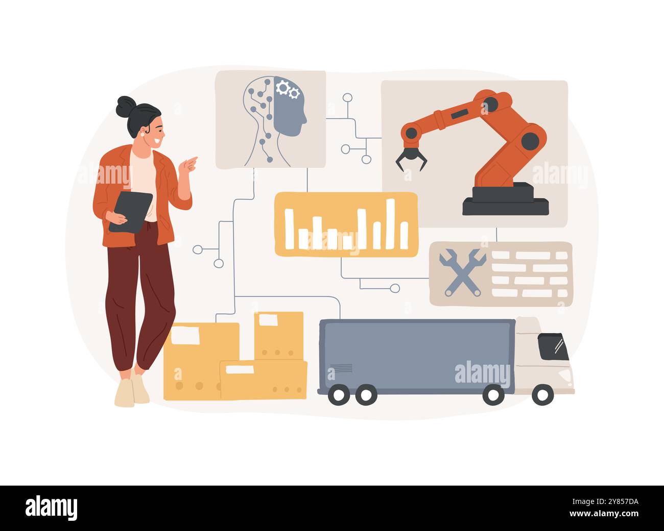 Predictive Maintenance Solutions with AI abstract concept vector illustration Stock Vector Image ...