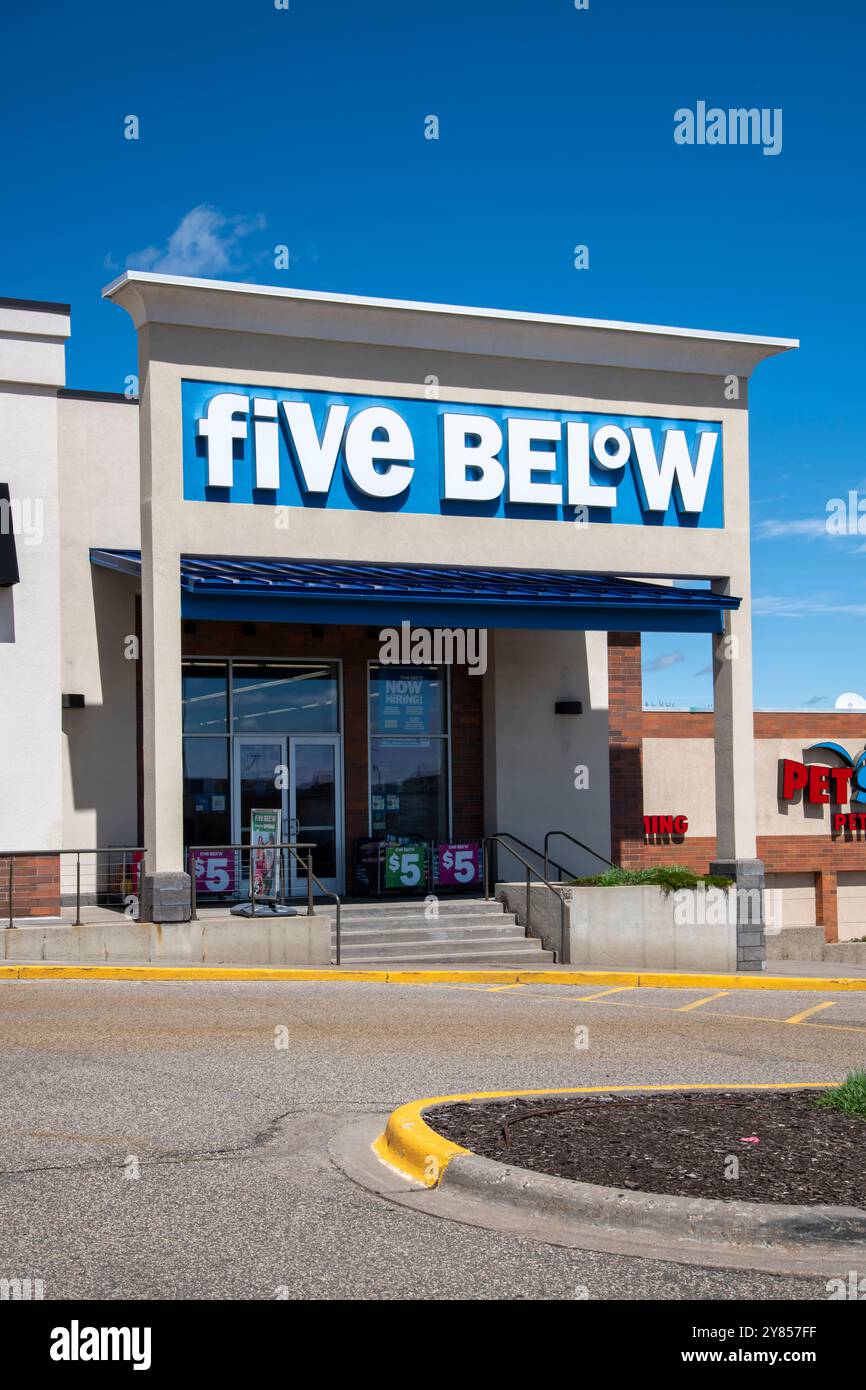 Roseville, Minnesota. Five Below is a discount store that prices most ...