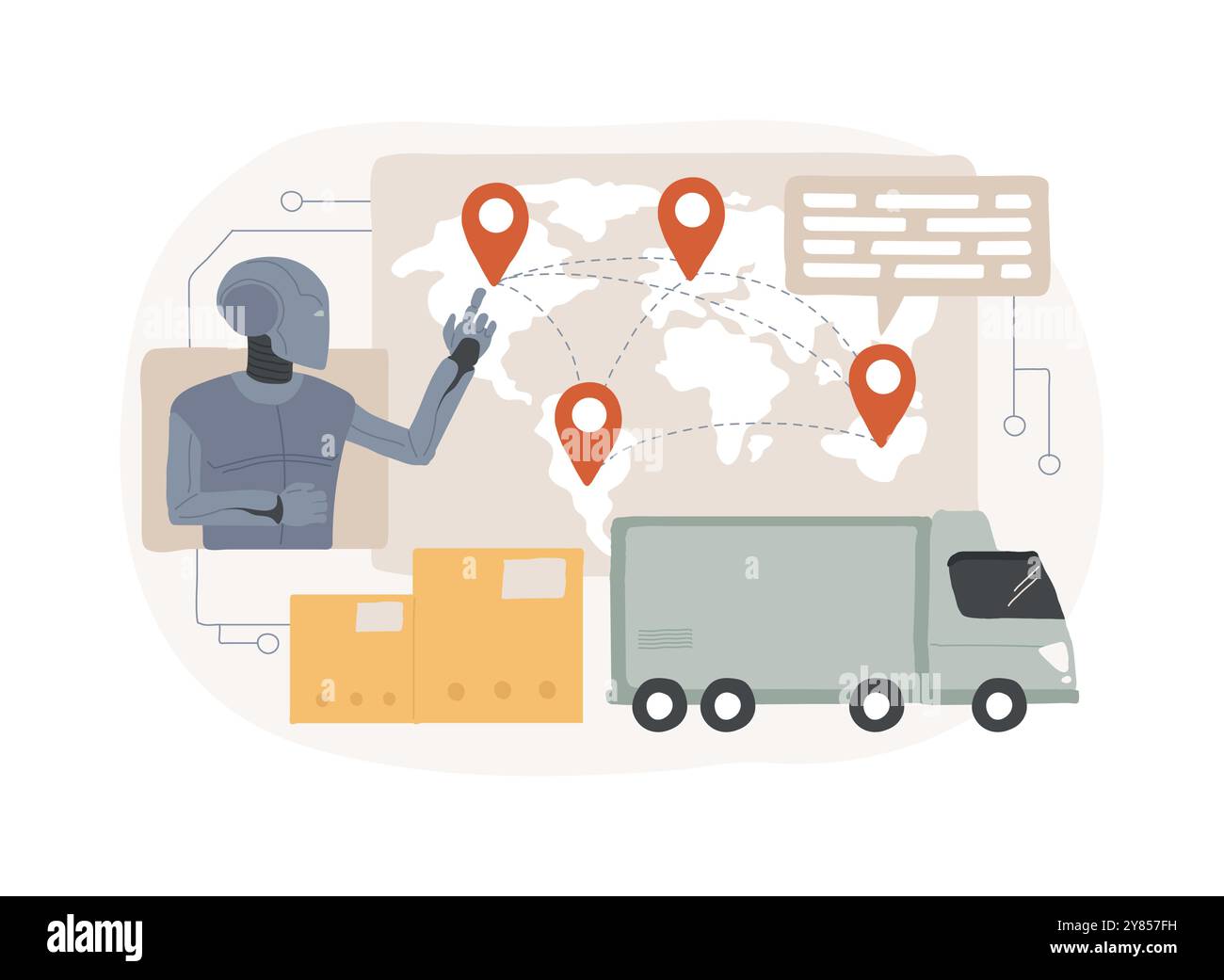 AI-Managed Smart Logistics abstract concept vector illustration Stock ...