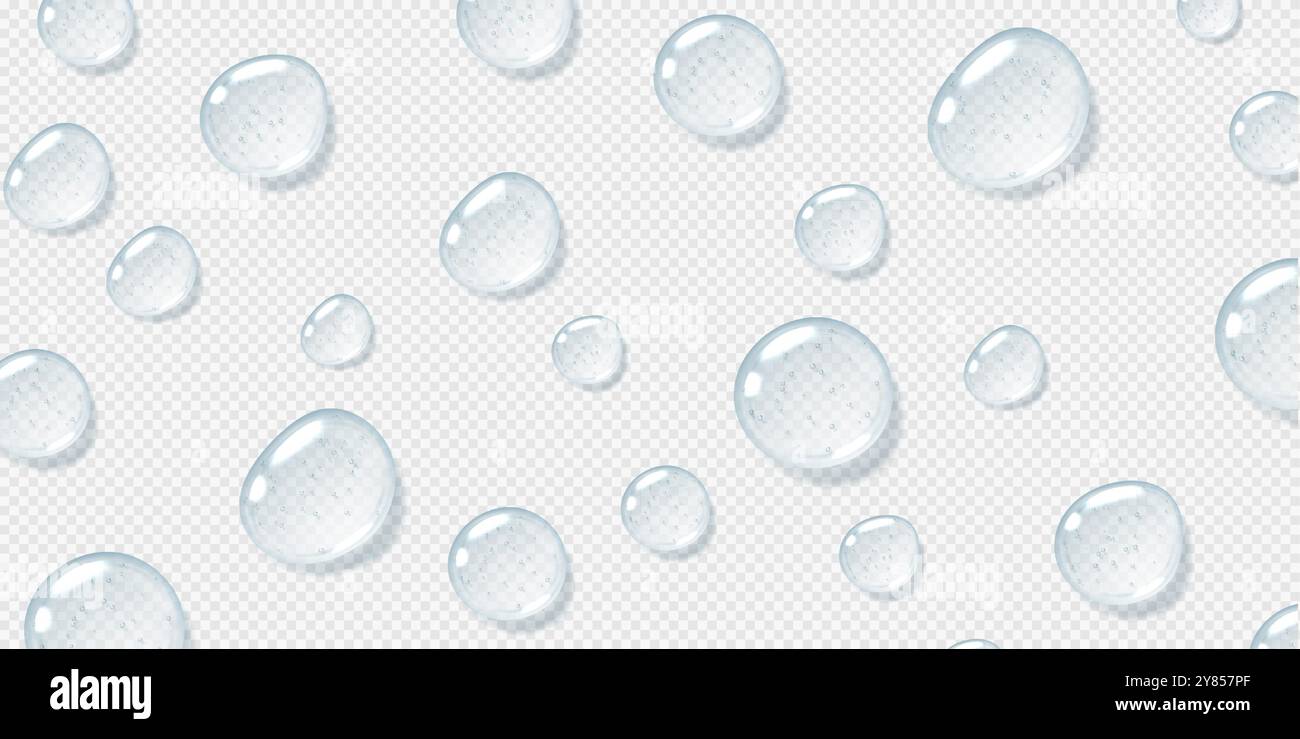 Serum drops, clear gel droplets, realistic glossy liquid, moisturizing ...