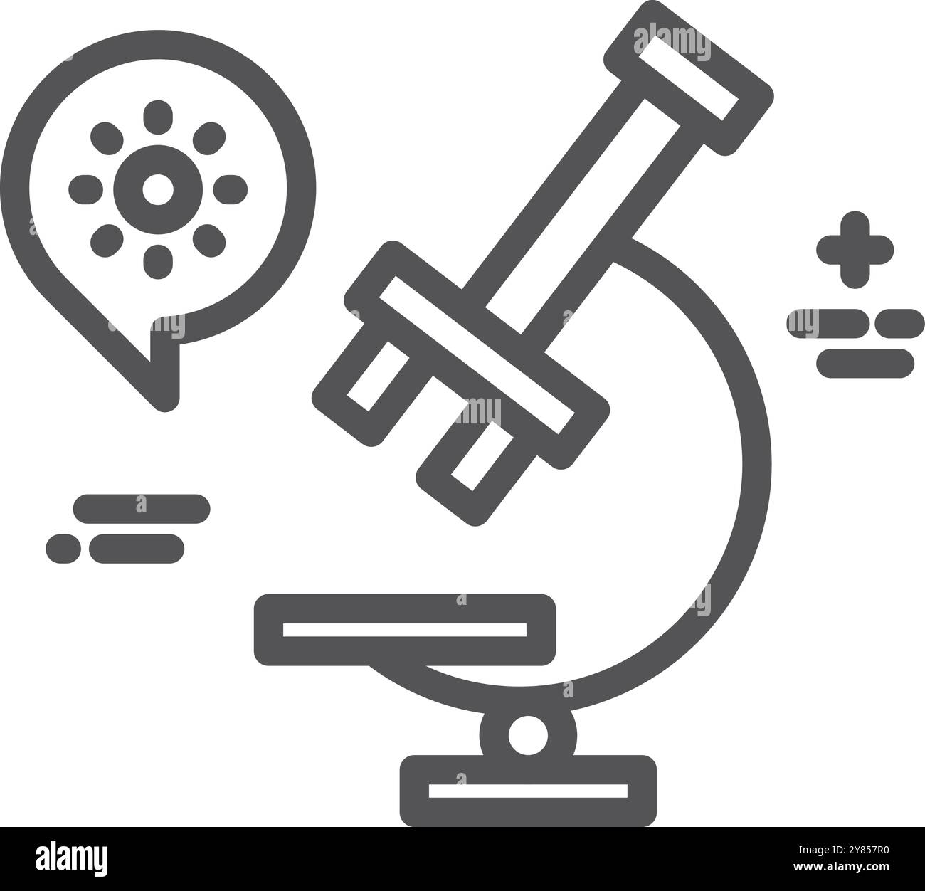 Microscope line icon. Microbiology symbol. Science sign Stock Vector ...