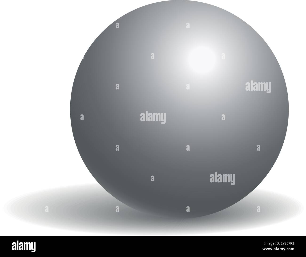 Ball on white surface. Realistic shadow sphere mockup isolated on white ...