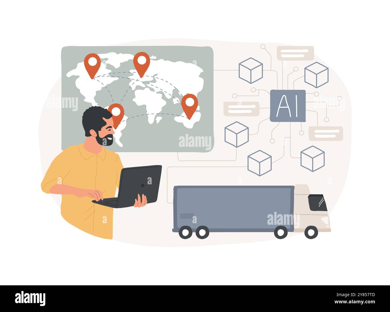 Enhanced Transparency with AI-Backed Blockchain abstract concept vector ...