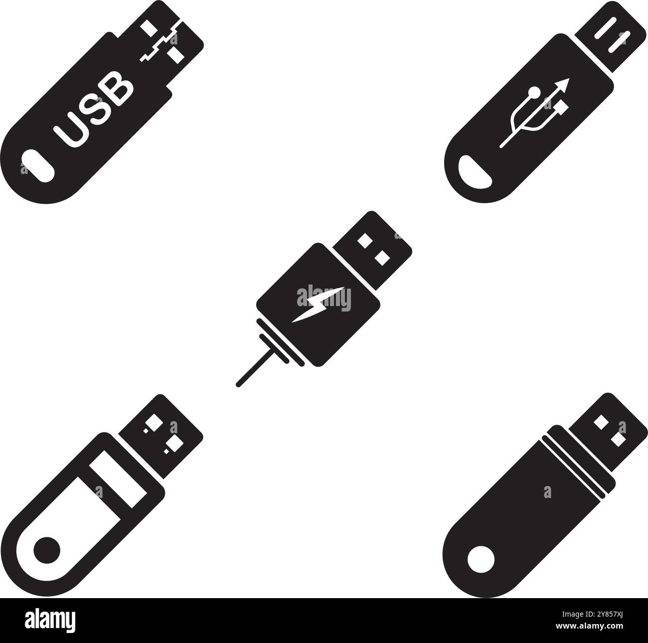 usb icon vector illustration logo design Stock Vector Image & Art - Alamy