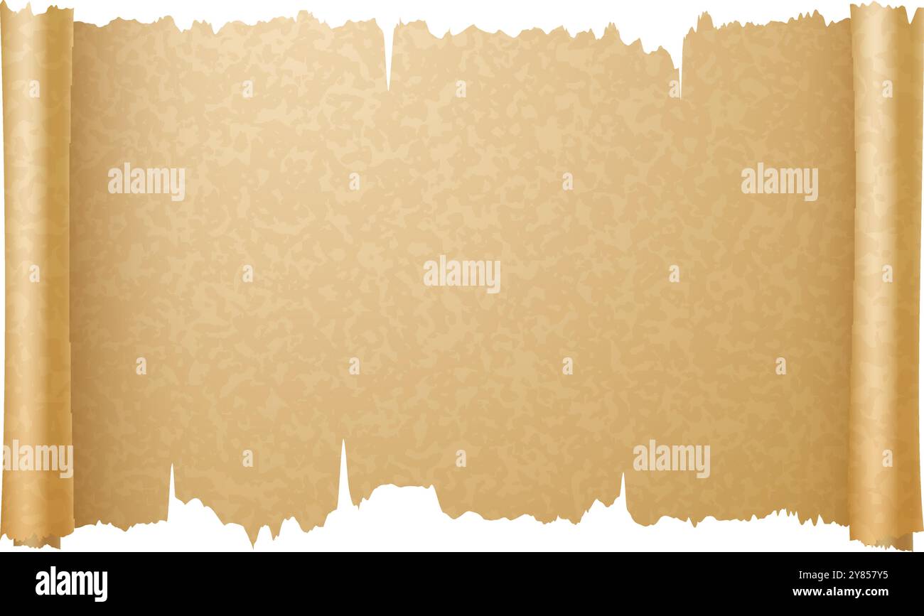 Vintage paper scroll mockup. Realistic aged parchment Stock Vector Image & Art - Alamy
