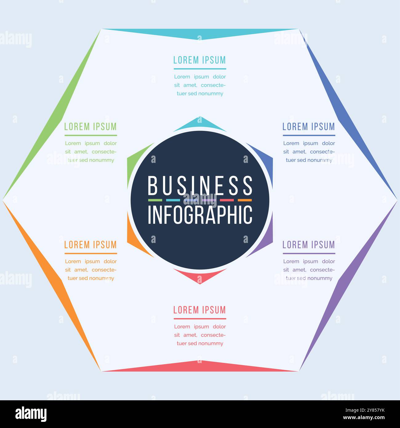 6 Steps business Infographic design 6 steps, objects, elements or options infographic business ...