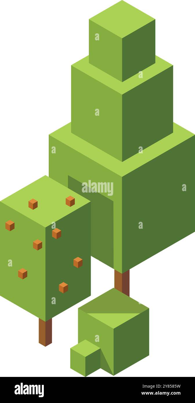 Isometric tree low poly icon. Forest symbol Stock Vector Image & Art ...