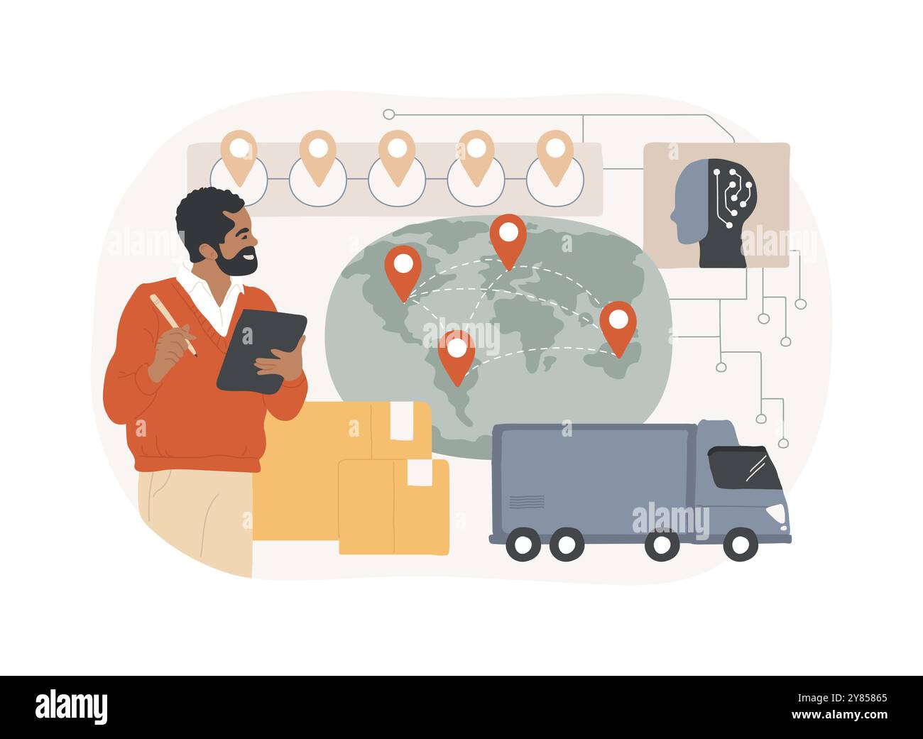 Ai Forecasting For Efficient Supply Chain Abstract Concept Vector