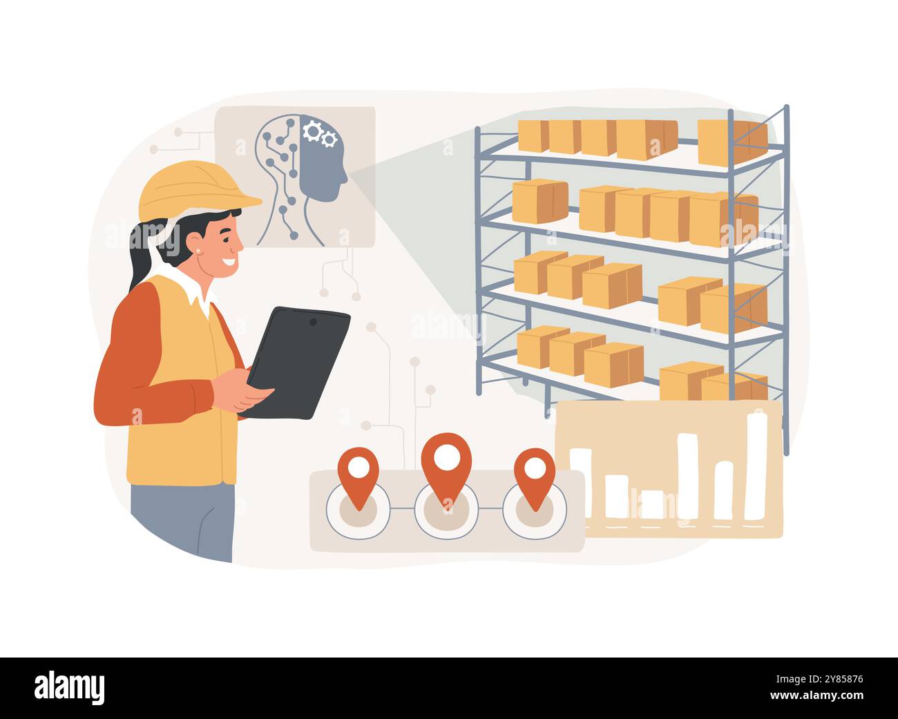 AI-Driven Inventory Automation abstract concept vector illustration ...