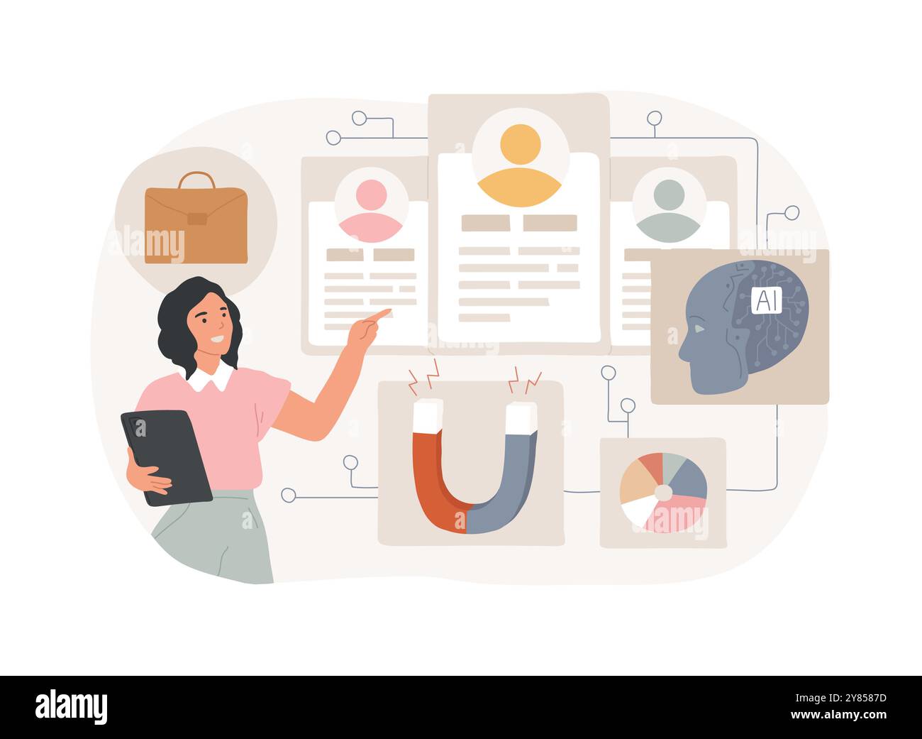 AI-Predictive Employee Retention abstract concept vector illustration ...