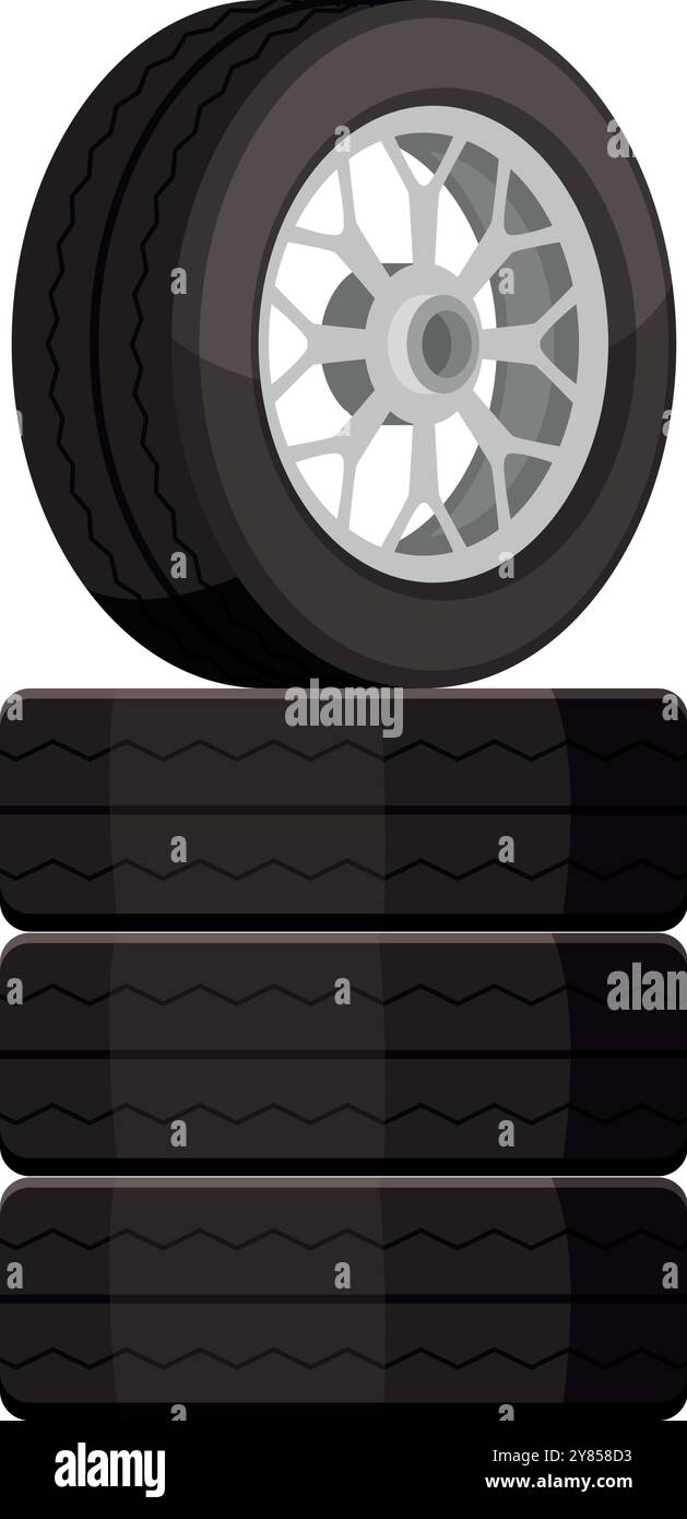 Car tires stack. Rubber auto wheel heap Stock Vector Image & Art - Alamy