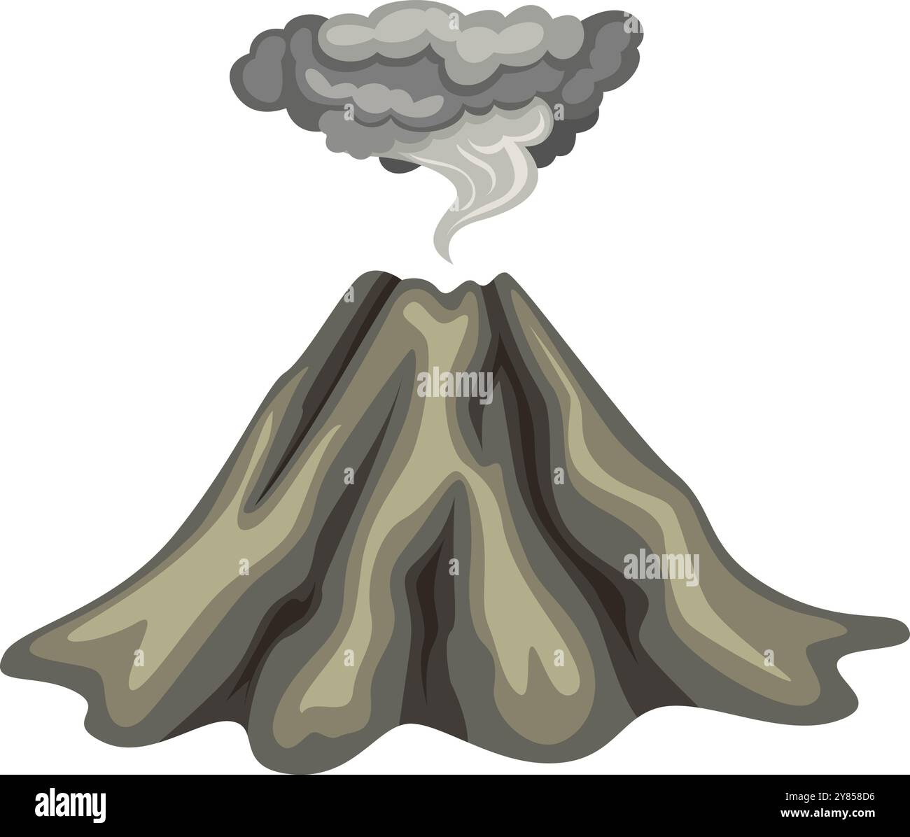 Mountain volcanic smoke effect. Geologic disaster danger Stock Vector ...