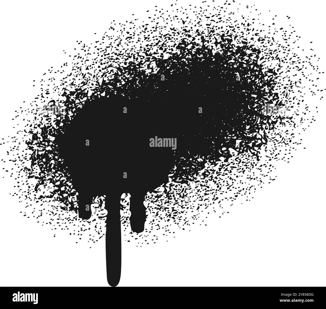 Black spray splash. Messy ink paint texture isolated on white ...