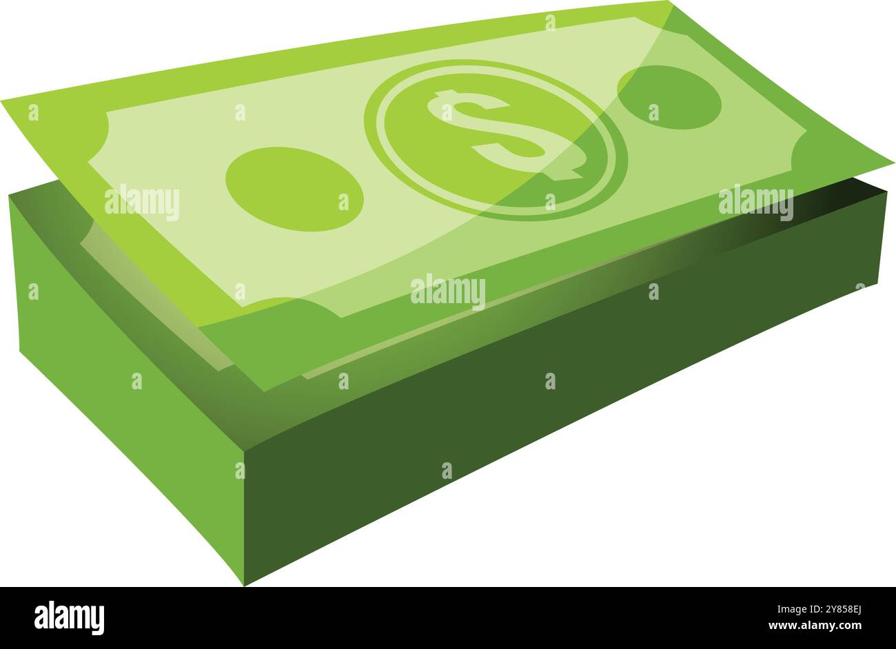 Dollar banknote pack. Green cash cartoon icon Stock Vector Image & Art ...