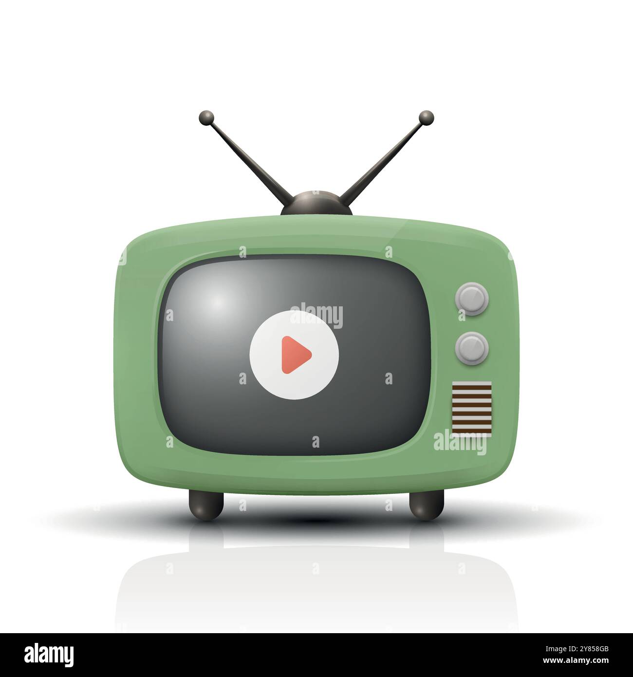 Vector 3D Realistic Retro TV Set Icon. Retro TV Symbol for Web, App ...