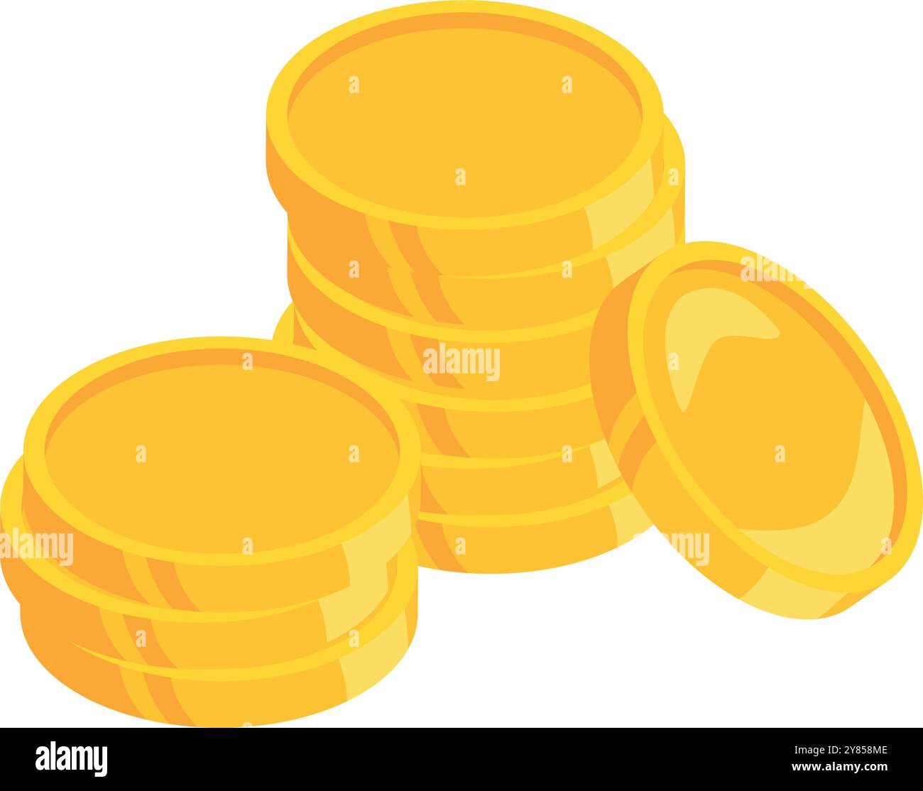 Golden coins stack cartoon icon. Wealth symbol Stock Vector Image & Art ...