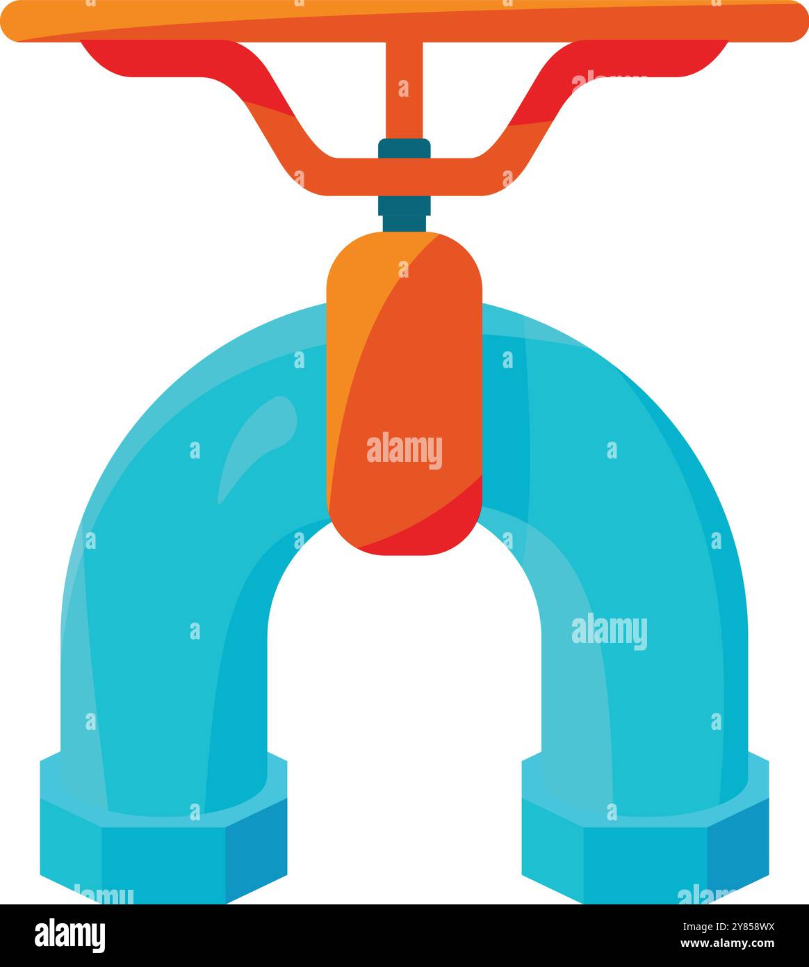 Red valve on pipe. Industrial gas or oil pipeline Stock Vector Image ...