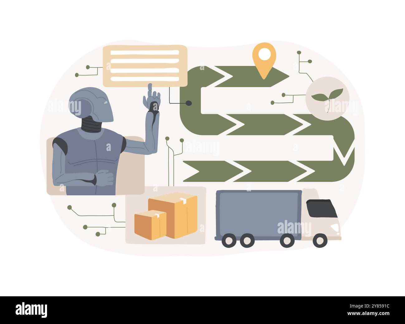 Ai Enabled Eco Friendly Supply Chain Abstract Concept Vector