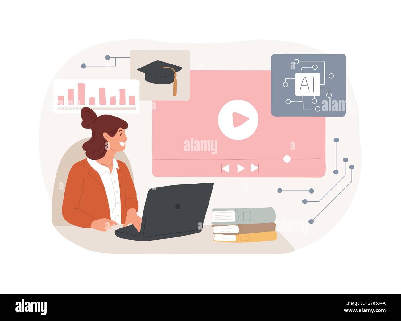 AI-Supported Employee Training abstract concept vector illustration ...