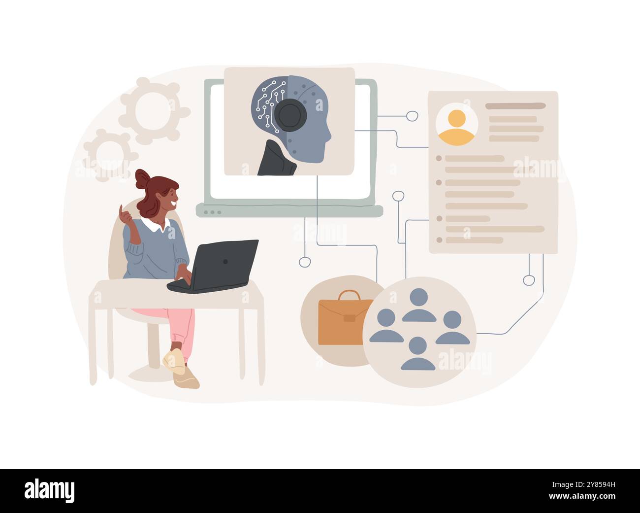 AI-Powered Onboarding Process abstract concept vector illustration ...