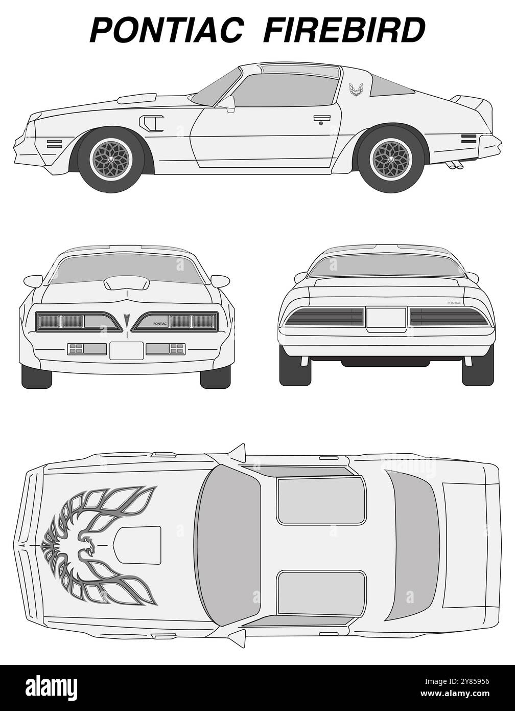 Pontiac Firebird car blueprint Stock Vector Image & Art - Alamy