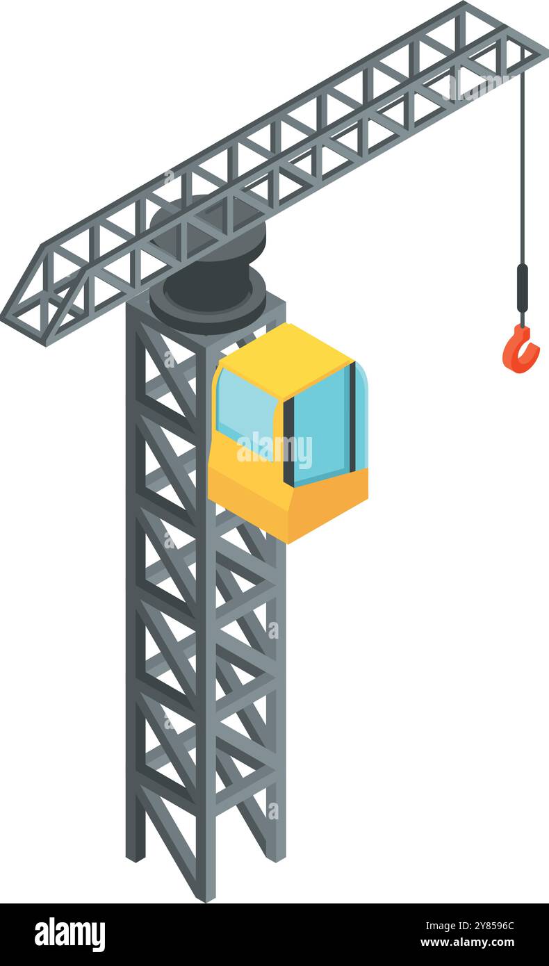 Lifting crane isometric icon. Industrial machinery symbol Stock Vector ...