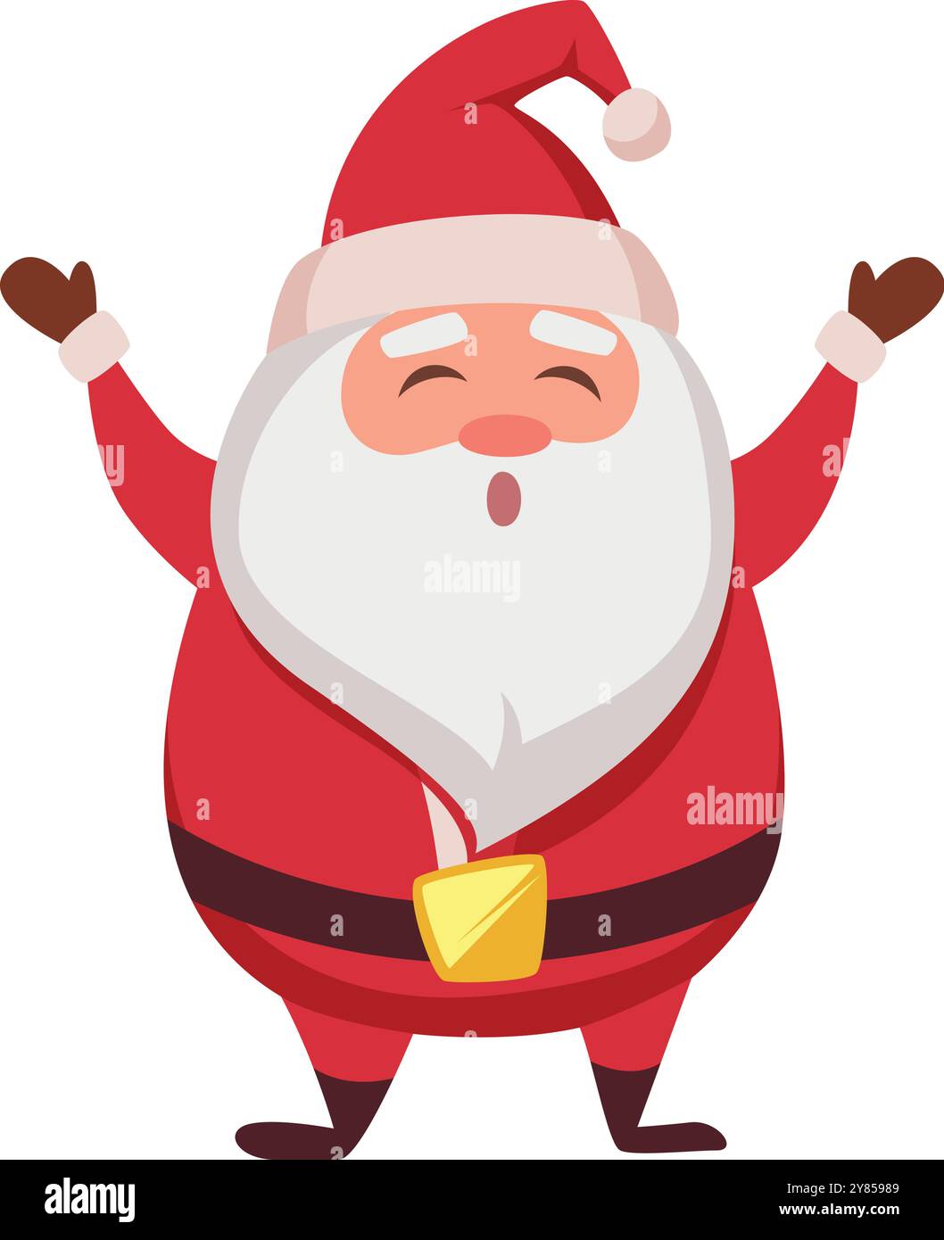 Cartoon santa character. Laughing christmas mascot greeting Stock ...