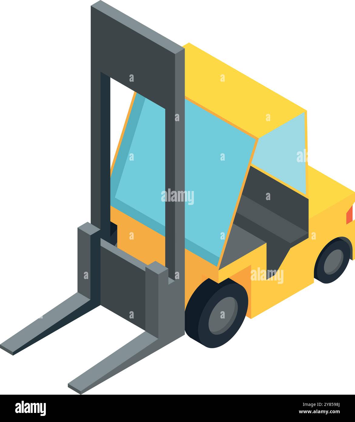 Forklift isometric icon. Warehouse cargo vehicle symbol Stock Vector ...