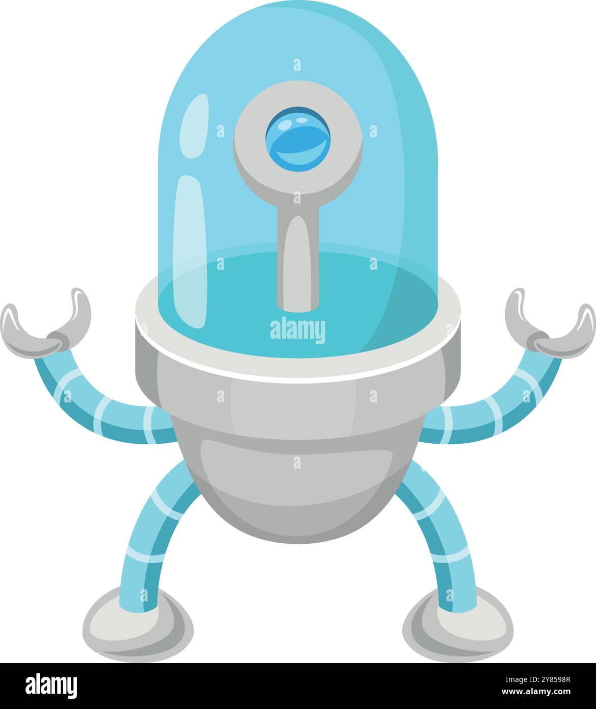 Cyber toy design. Cartoon futuristic robot mascot Stock Vector Image ...