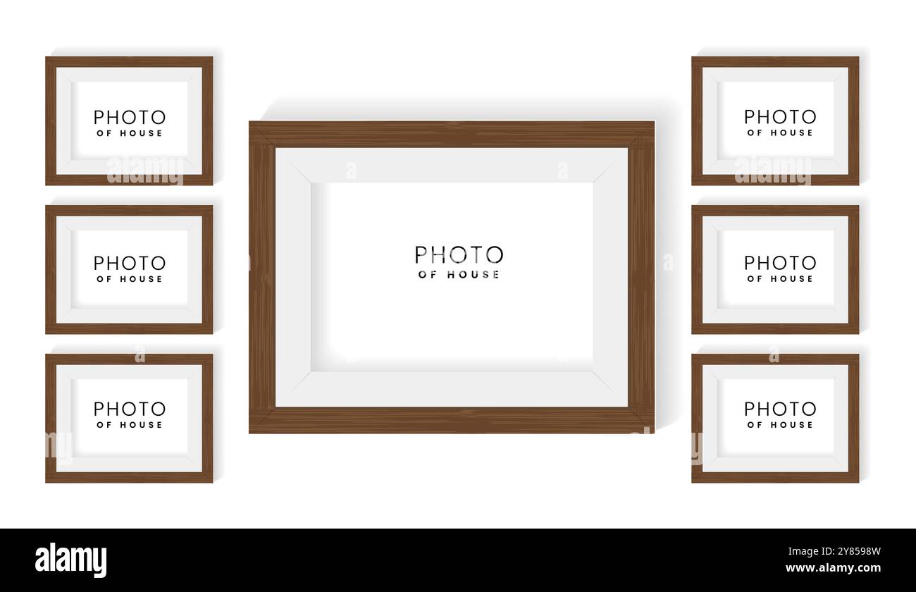 Three realistic photo frame mock up design, modern mock up for wall art ...