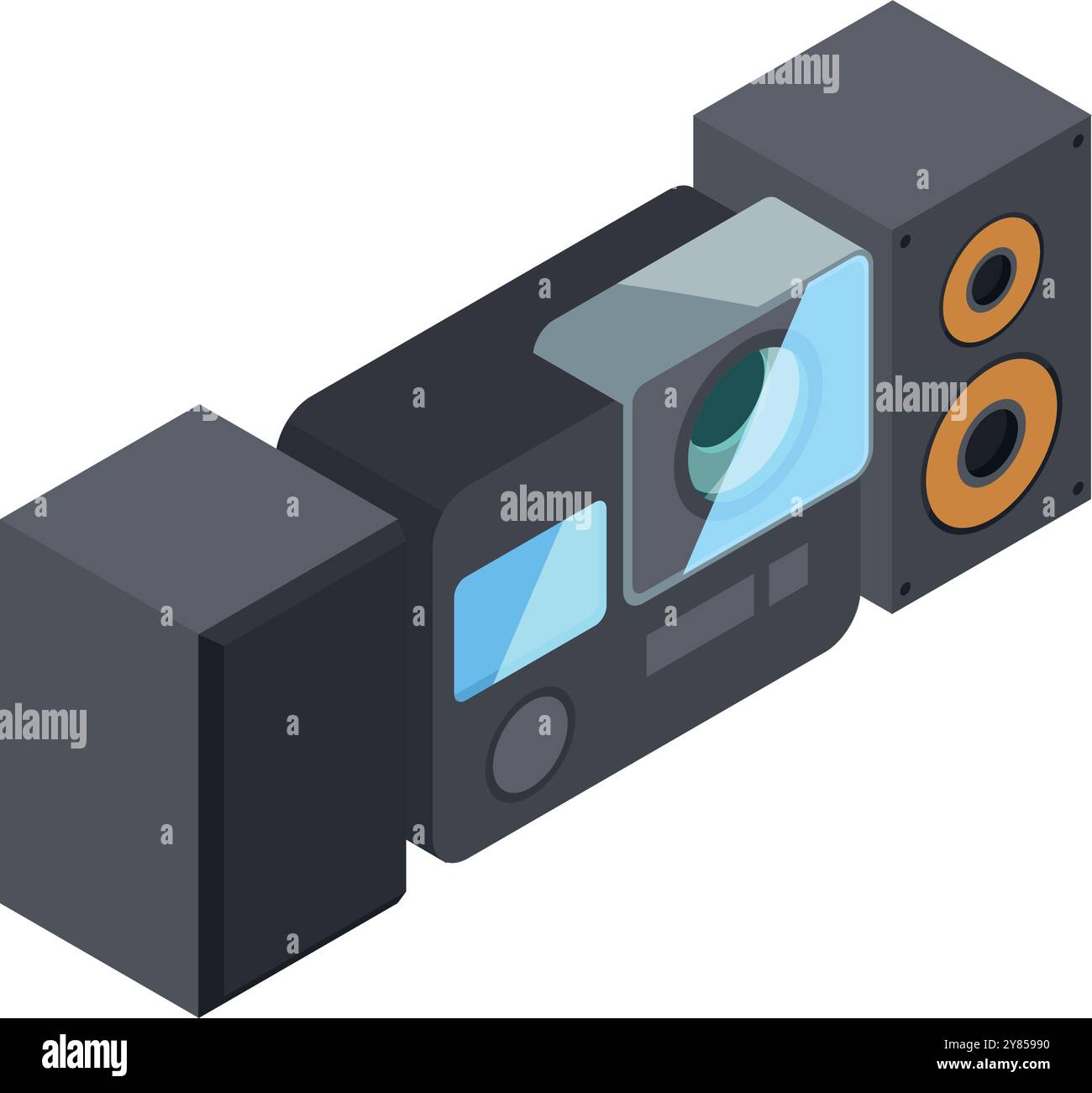 Audio system isometric icon. Computer sound speaker Stock Vector Image ...