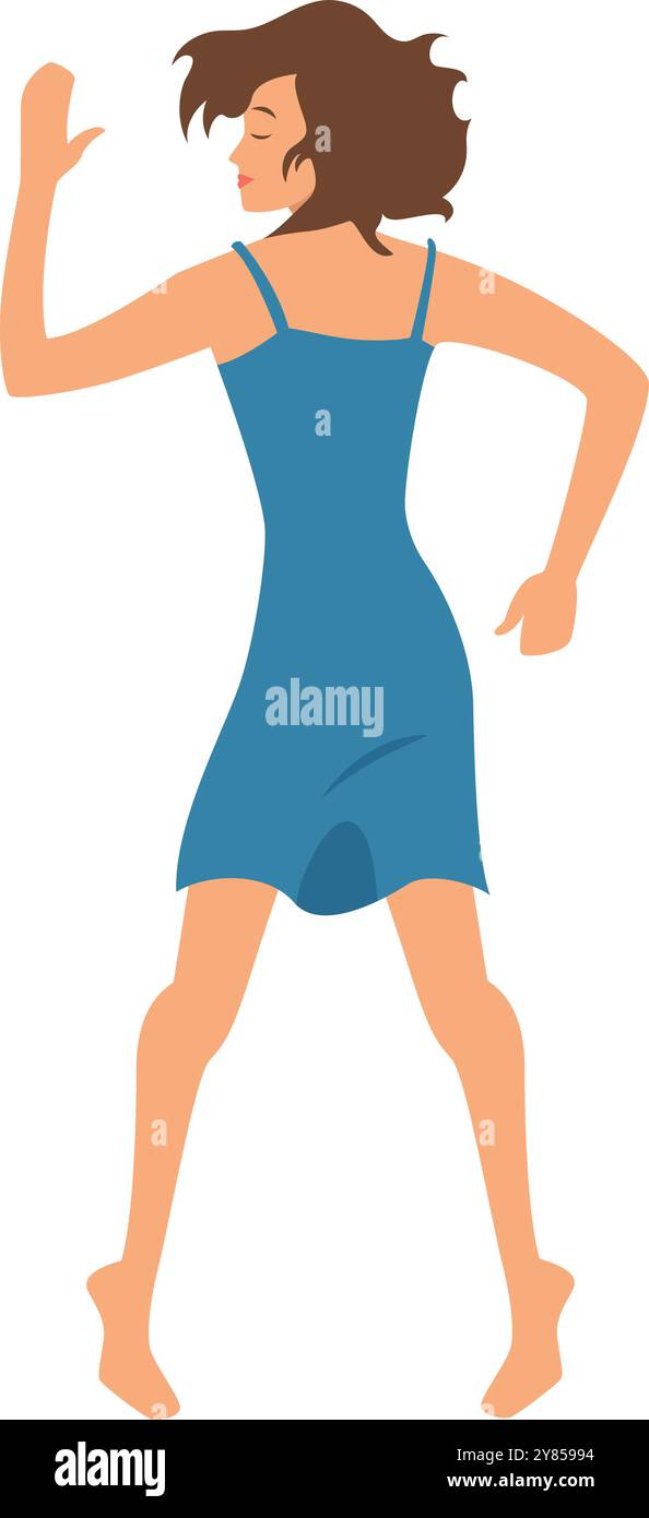 Stomach sleeping pose. Woman lay resting in bed Stock Vector Image ...