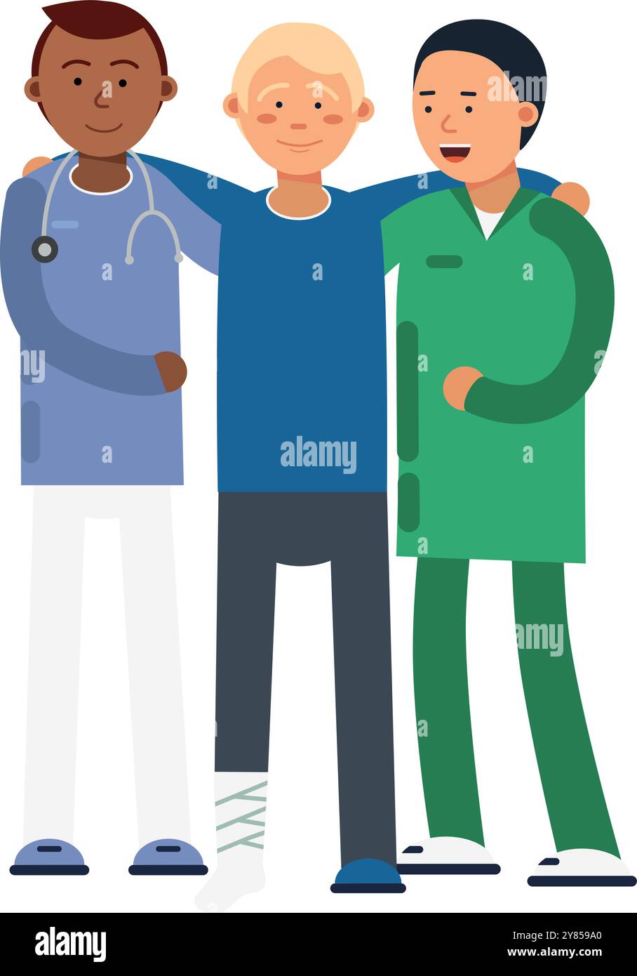 Medical staff help injured person with leg trauma Stock Vector Image ...