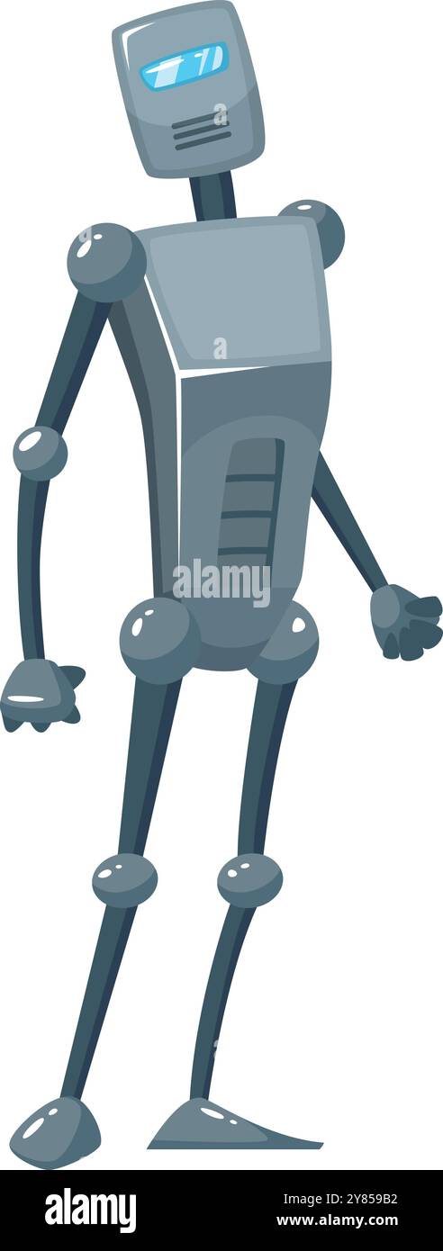 Mechanical android. Cartoon futuristic robot. Science mascot Stock ...