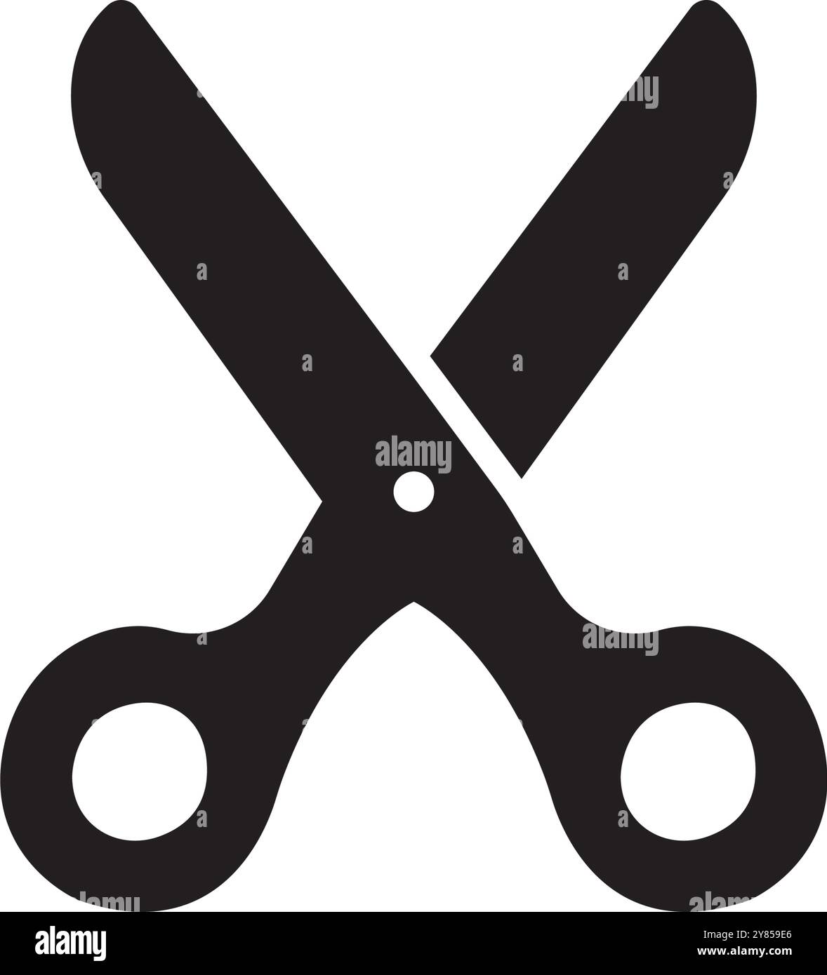 Simple black white scissors cartoon hi-res stock photography and images ...