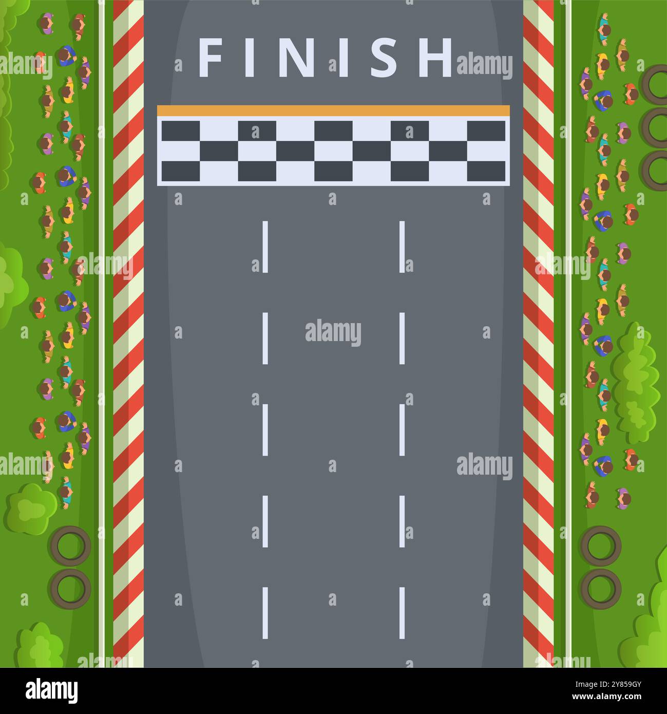 Finish line top view. Race track road Stock Vector Image & Art - Alamy