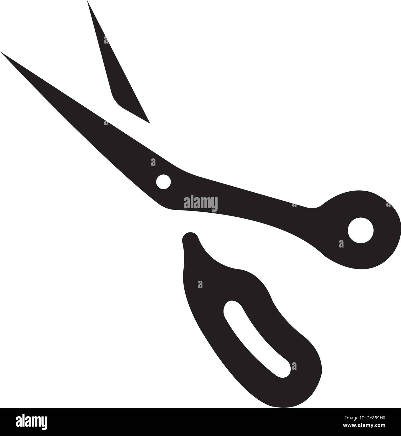 Simple black white scissors cartoon hi-res stock photography and images ...