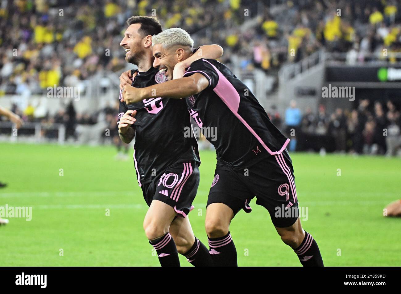 October 2, 2024: Inter Miami forward Luis SuÃ¡rez (9) celebrates his ...