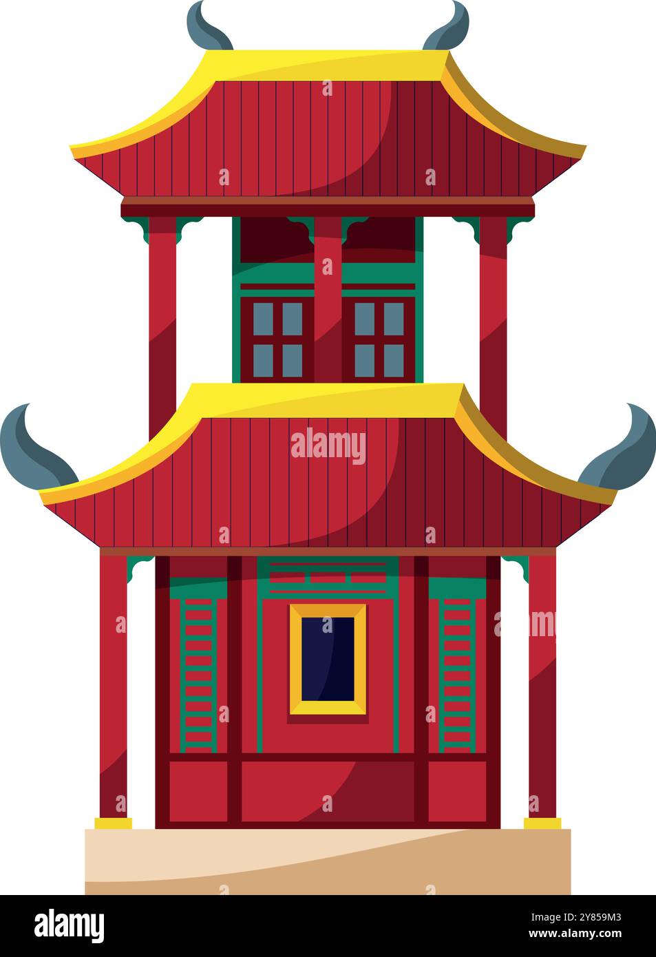 Ancient chinese building cartoon icon. Asian tower Stock Vector Image ...