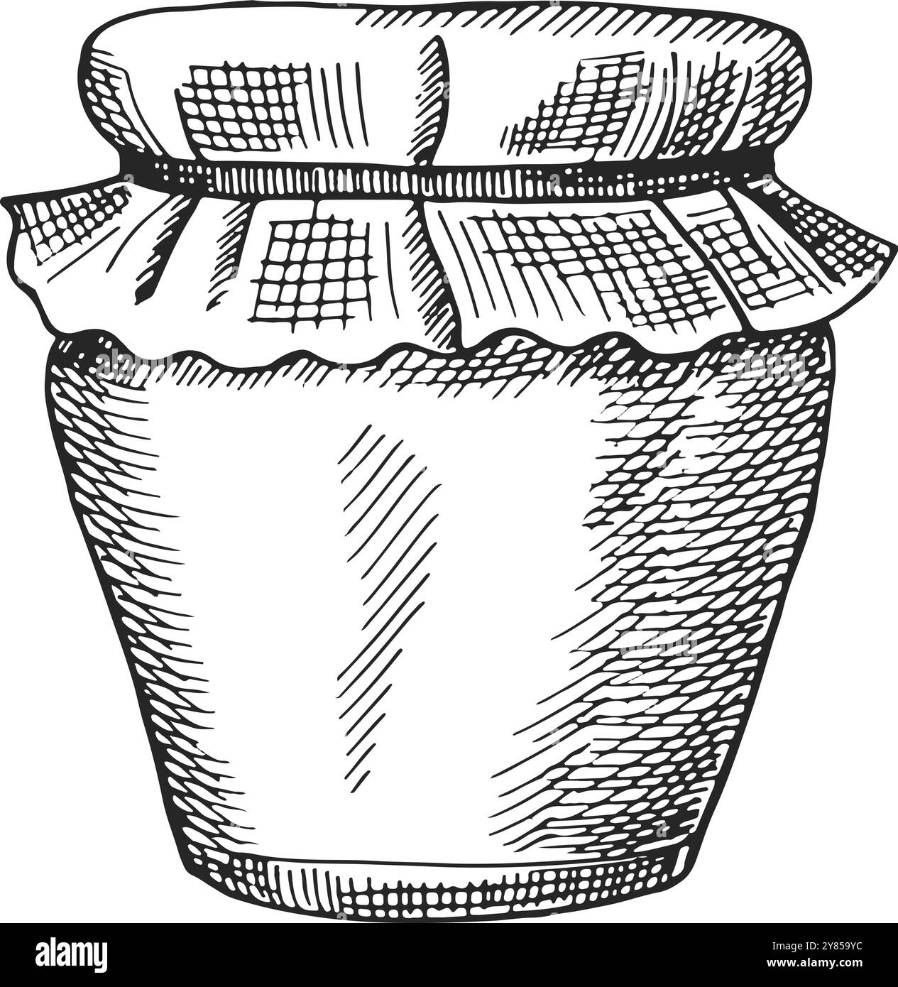 Honey jar sketch. Jam hand drawn illustration Stock Vector Image & Art ...
